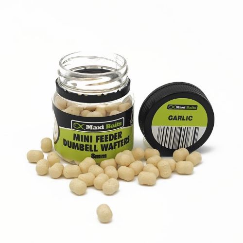 Maxi Baits Mini Feeder Dumbell Wafters 8mm Garlic
